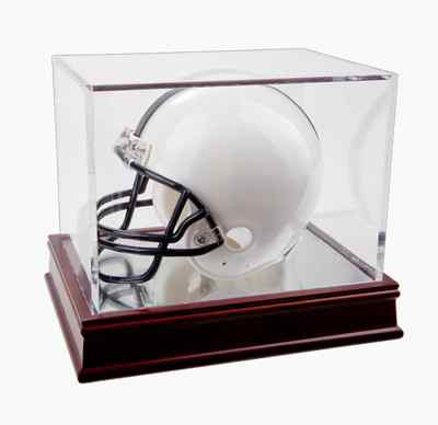 BallQube Mini Football Helmet Holder - Display Case - With Mirrored ...