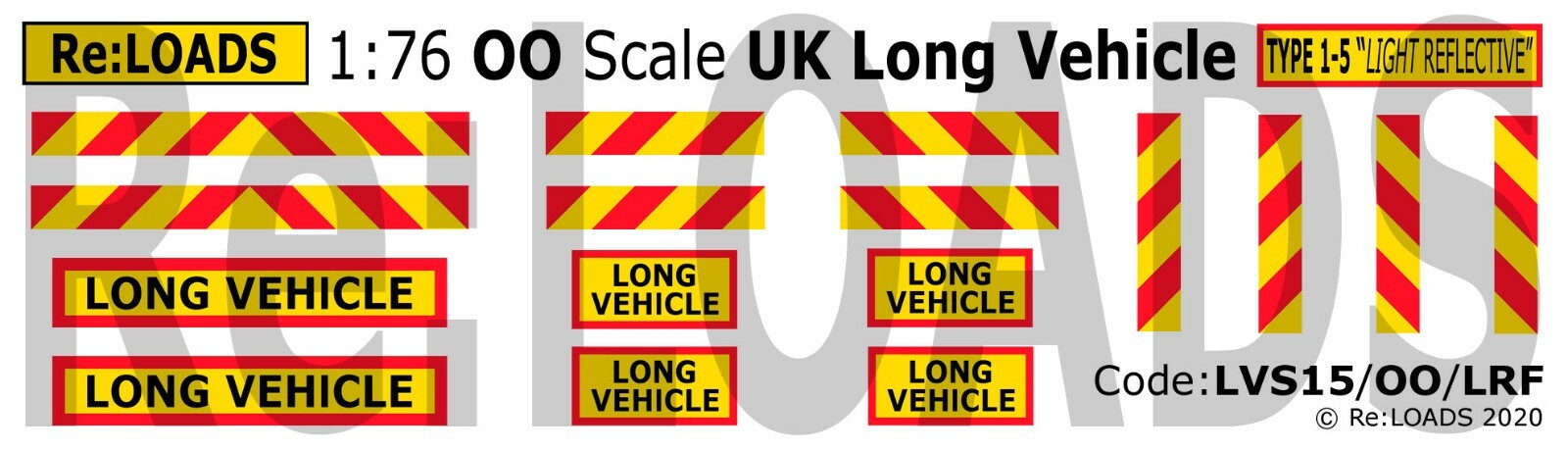 OO UK Model Lorry WIDE, LONG, ABNORMAL LOAD & LONG VEHICLE Signs ...