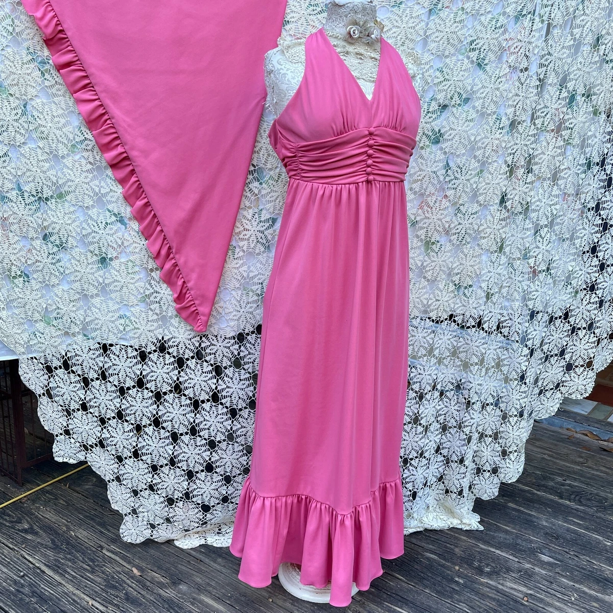 Pink Polyester Dress