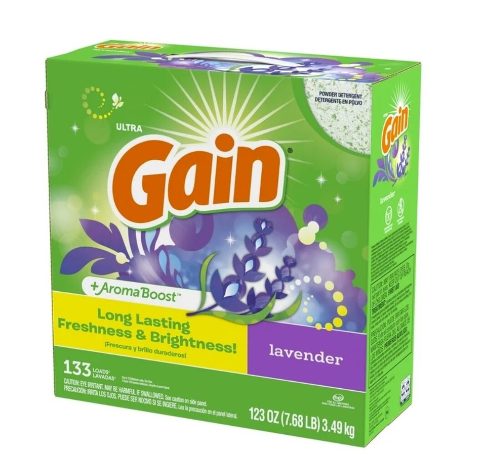 Gain Powder Laundry Detergent, Lavender Scent, 123 oz, 133 Loads | eBay