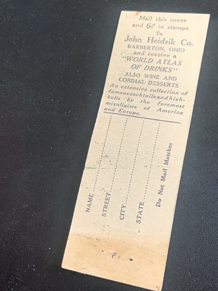 Vintage Alcohol Matchbook: “Lord Calvey Gin / Peter Thomas Whiskey” | eBay