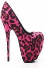 Fashion Women Pumps Leopard Suede Round Toe Platform Thin High Heels ...