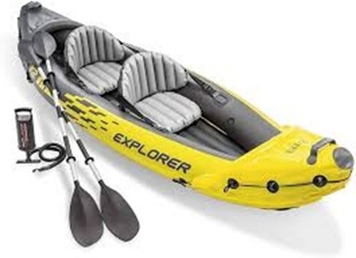 INTEX EXPLORER K2 KAYAK 2 PERSON INFLATABLE SET WITH OARS & AIR PUMP | eBay