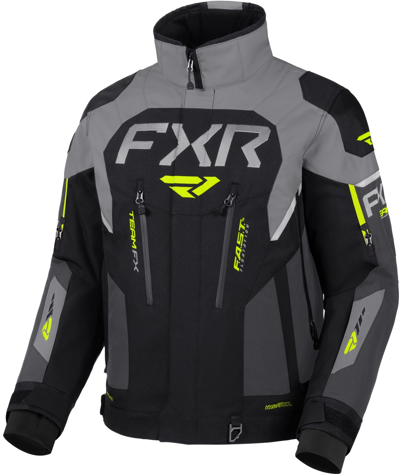 FXR Team FX Mens 2-In-1 Snow Jacket Black/Titanium/Hi-Vis | eBay