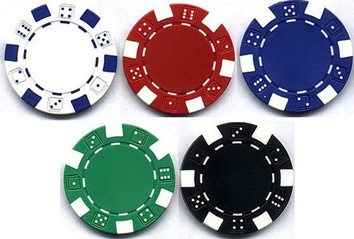 DICE POKER CHIPS 11.5g White Red Blue Green Black PACK 50 CASINO SIZE ...