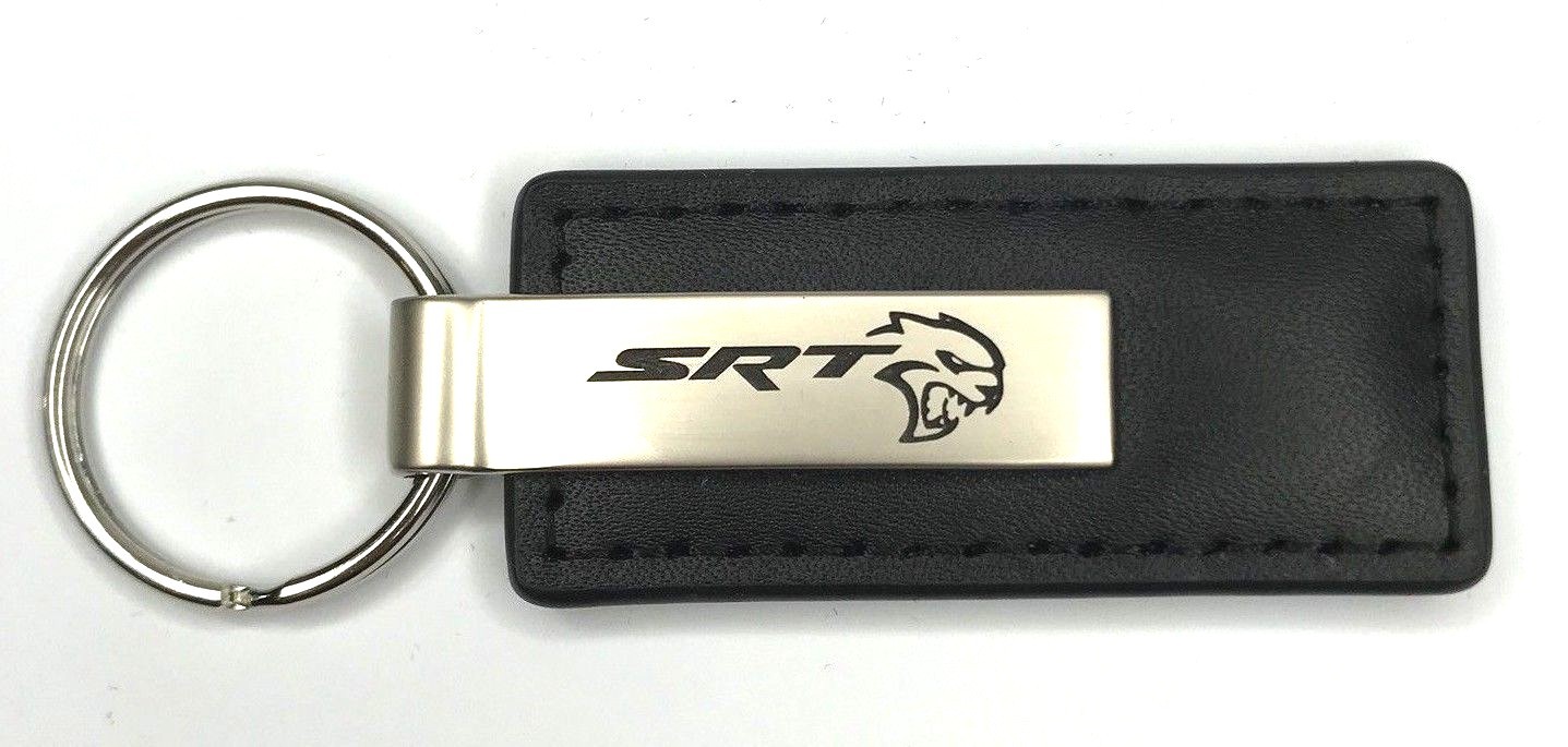 Black Leather Key Chain w/ Charger / Challenger SRT Hellcat Emblem ...