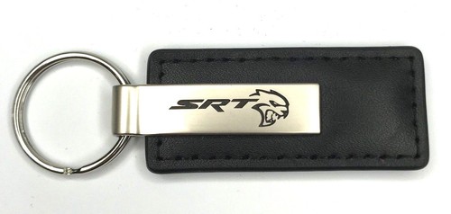 Black Leather Key Chain w/ Charger / Challenger SRT Hellcat Emblem ...