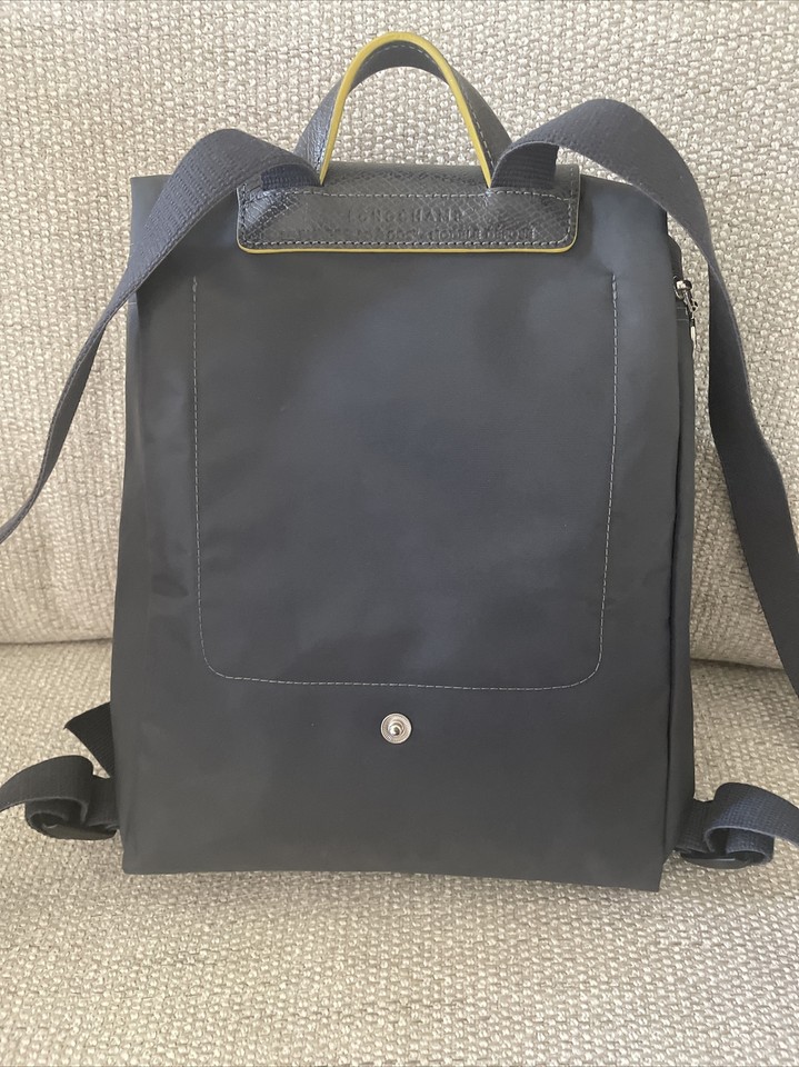 Authentic Longchamp Le Pliage Foldable Nylon Backpack. Gunmetal | eBay