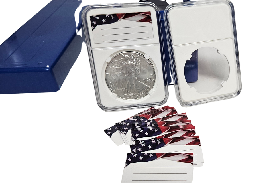 20-Pack 40mm Coin Slab Holder & Blue Case for American Silver Eagle ...
