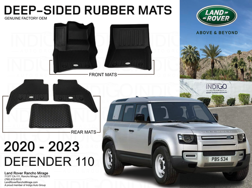 Land Rover Defender L663 110 OEM Front & Rear Rubber Mats LHD GENUINE ...