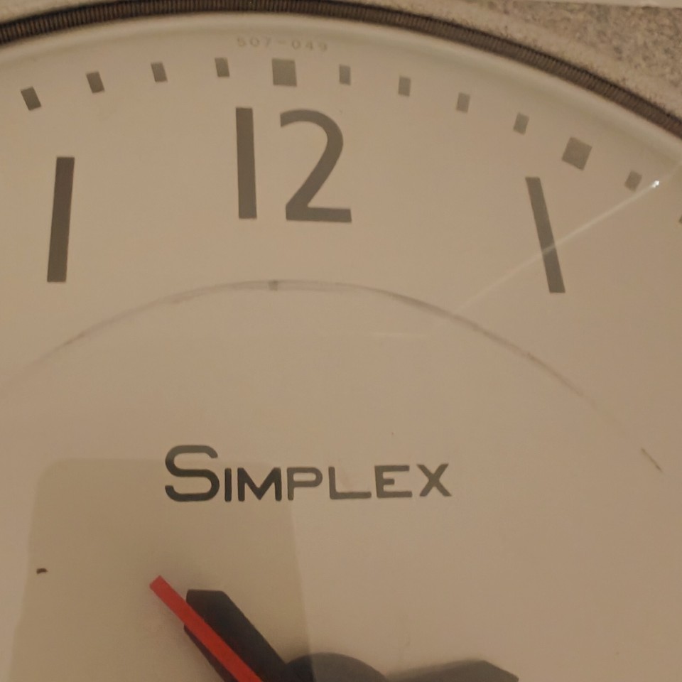 Vintage 13” Simplex 507-049 Schoolhouse Recorder Wall Clock | eBay