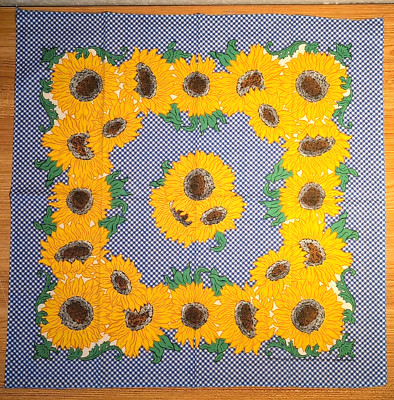 Vintage NOS 90s Handkerchief Bandana 21" USA Springs SUNFLOWER ...