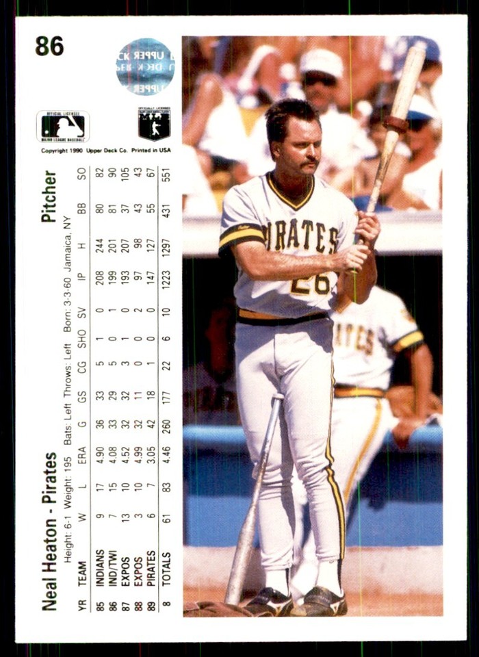 1990 Upper Deck Neal Heaton Baseball Cards #86 | eBay