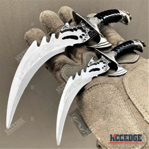 SET of 2 Medieval FIXED BLADE DAGGERS Black Knife Sheath Included ...