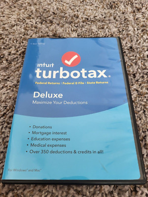 Intuit TurboTax Deluxe 2018, Federal and State Tax Returns, Pre-owned ...