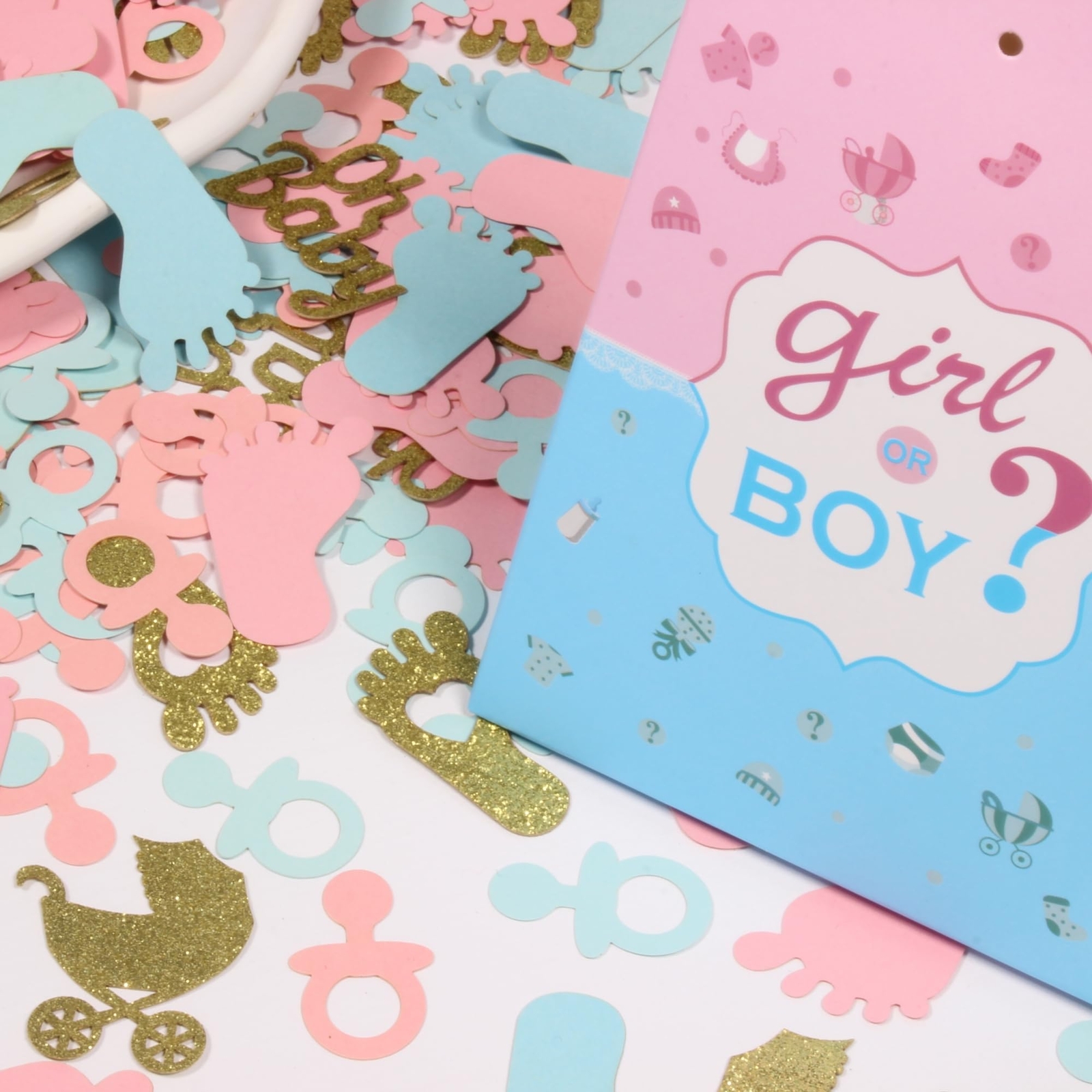 Pink & Blue Gender Reveal Confetti 340 Pcs Baby Shower Centerpieces ...