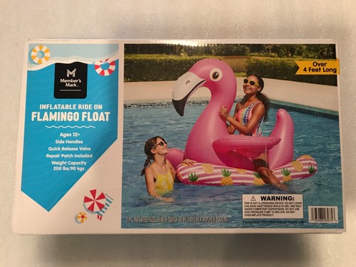 Member's Mark Fun Inflatable Ride On Pool Float with Side Handles- Pink ...