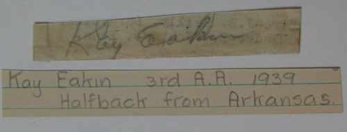 Kay Eakin Arkansas Razorbacks/New York Giants Signed Cut PSA/DNA 145107 ...