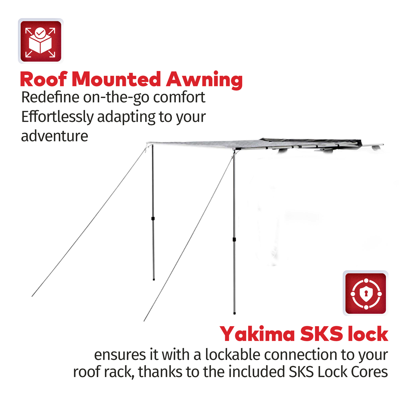 Yakima SlimShady 6.5 Foot Lightweight Roof Mounted Awning with Included ...