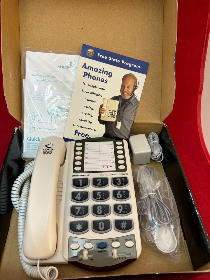 AMERIPHONE Dialogue XL-40 Xtra Loud & Clear Amplified Telephone | eBay