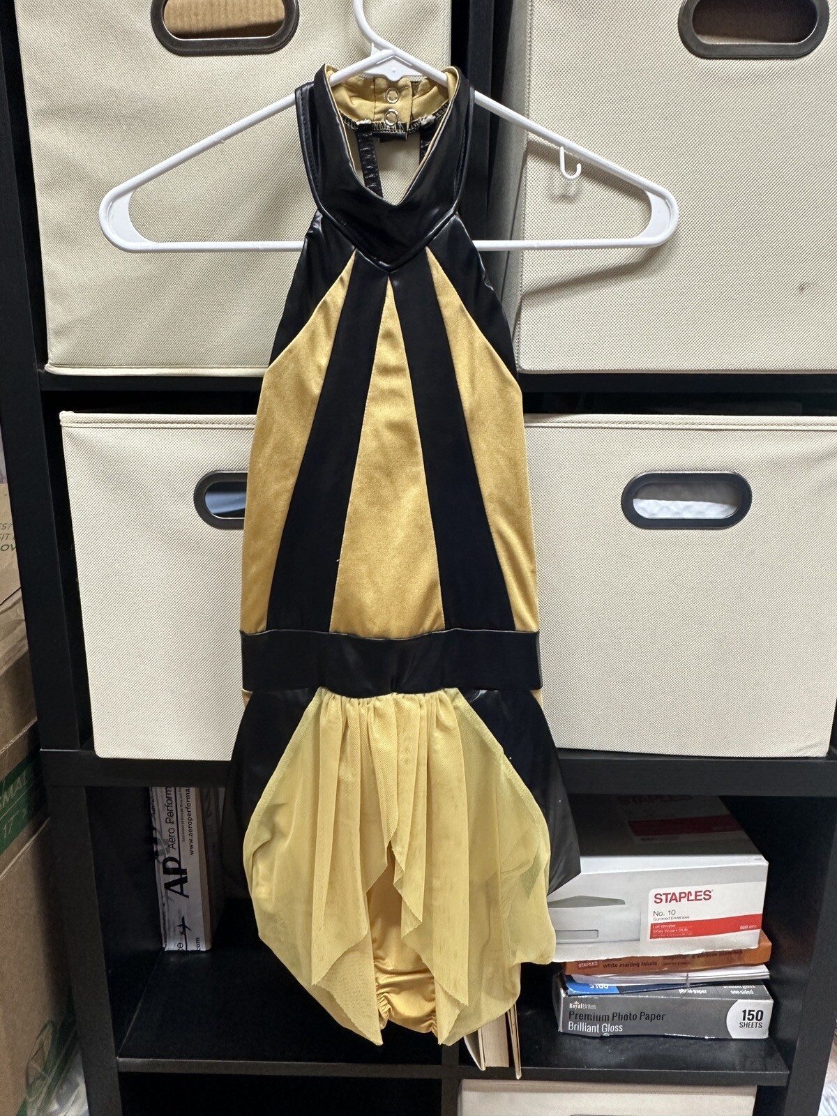 Kelle Dance Costume Body Suit Yellow Black Stripe Sz … - Gem