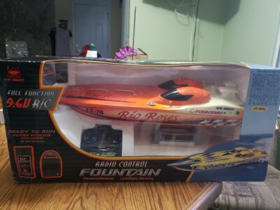 New Bright RC Fountain Rio Roses 2002 Rare Orange Speed Boat 23" Sealed ...