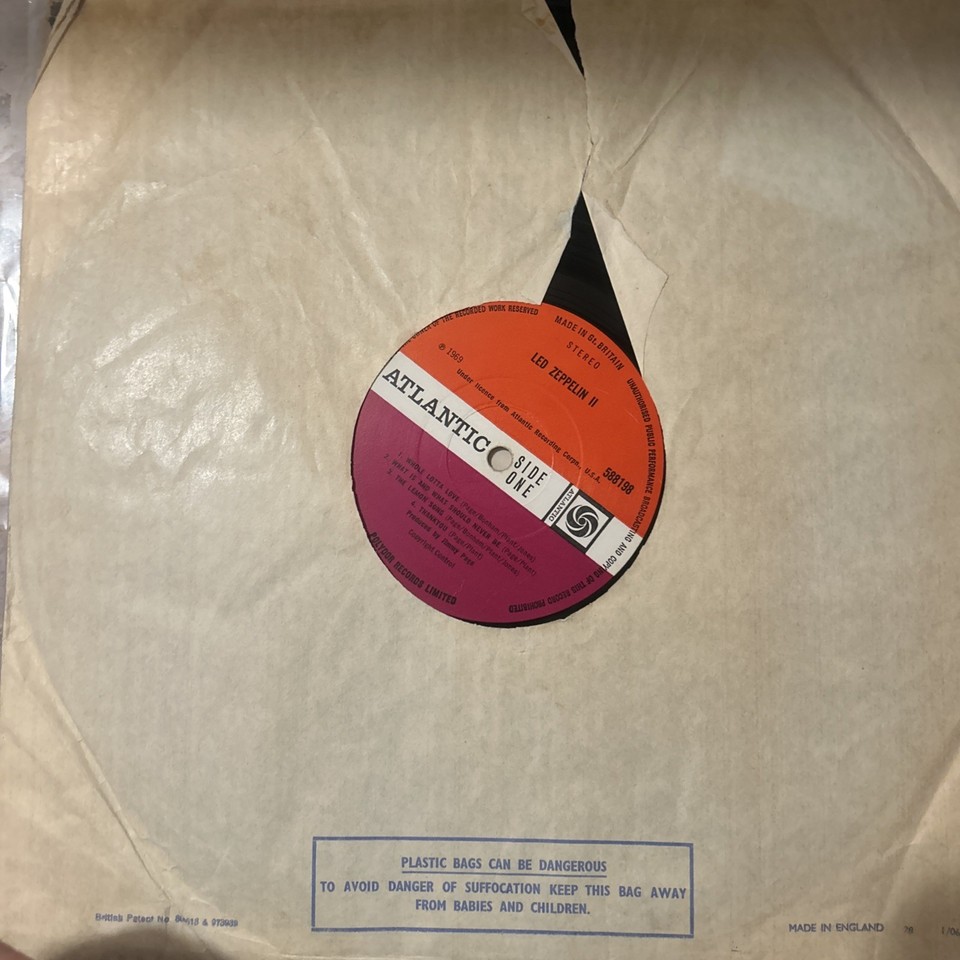 Led Zeppelin II A2/B2 1st Press Vinyl LP Record Album 588198 Plum/Red ...