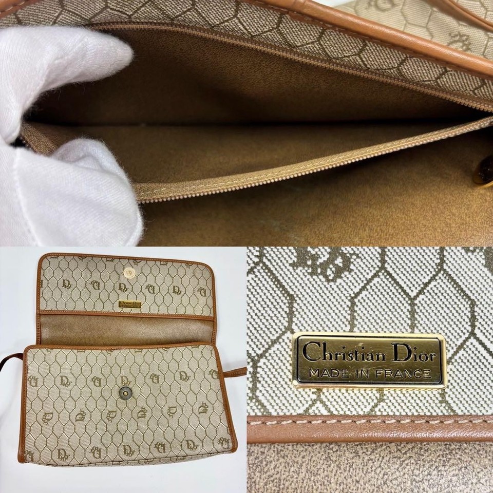 Christian Dior Shoulder Bag Allover Pattern Flap Beige Ladies From ...