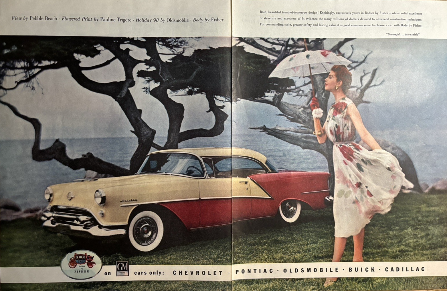 1954 Body By Fisher Cars GM Pebble Beach Holiday Oldsmobile Coupe VTG ...