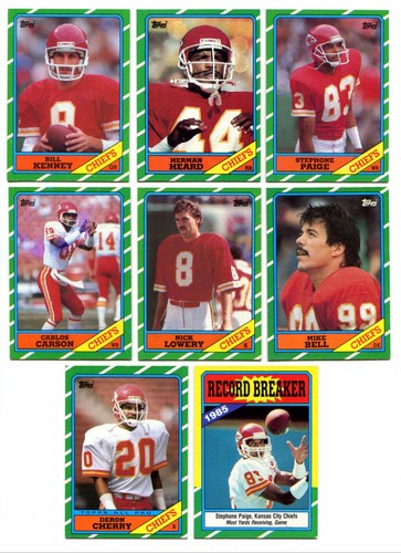 Lot Of (8) 1986 Topps Football Cards - Kansas City Chiefs | eBay