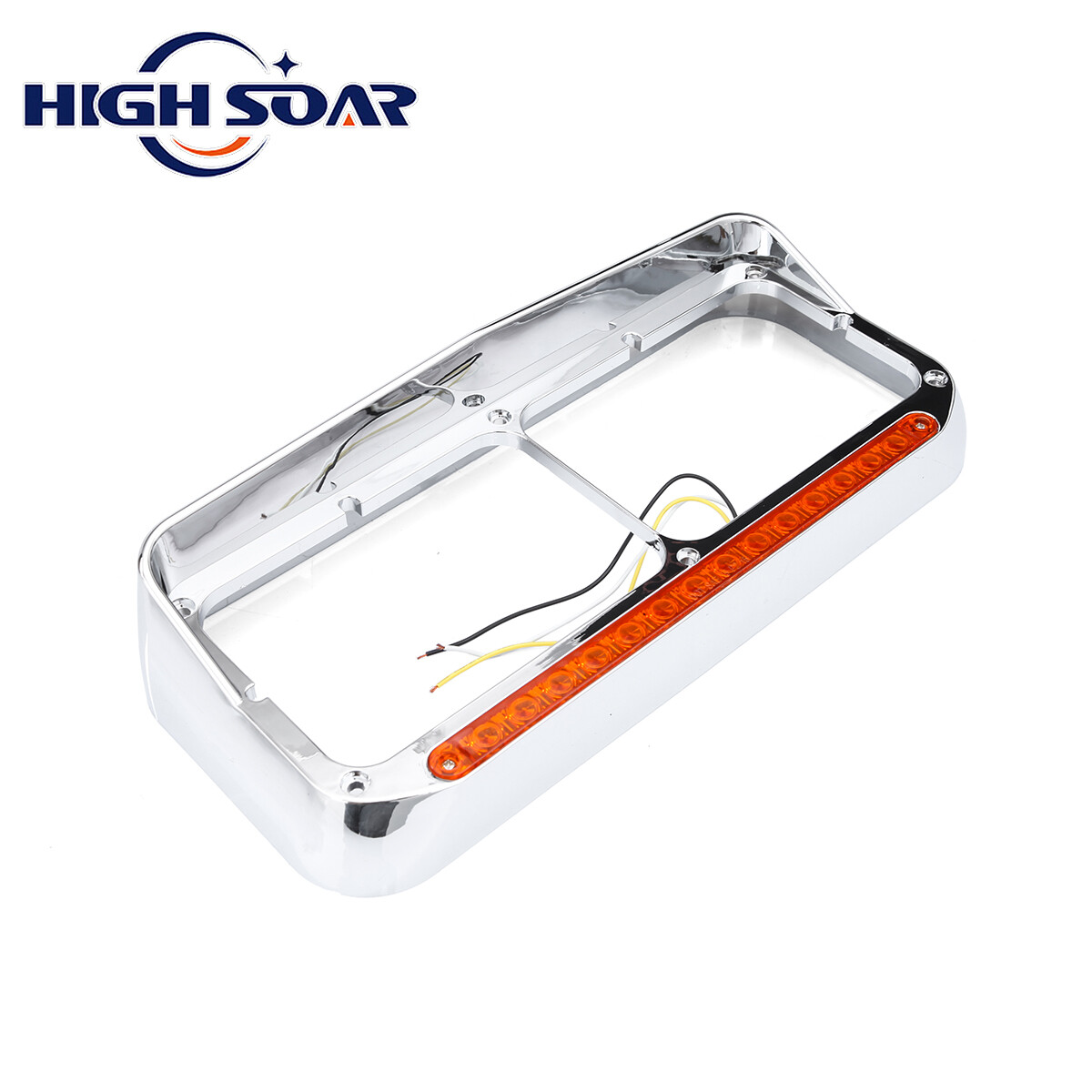 Pair Chrome 4x6 LED Headlight Bezel for Kenworth T600 T800 W900B ...