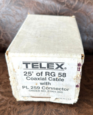 Telex 25' RG 58 Coaxial Cable w/ PL 259 Connector | New Sealed Box | eBay