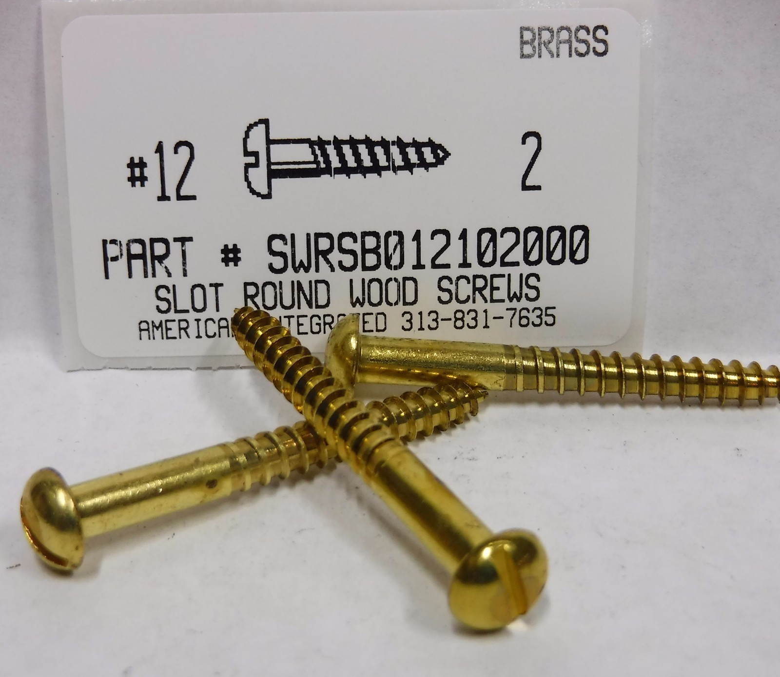 #12x2 Round Head Slotted Wood Screws Solid Brass (10) | eBay