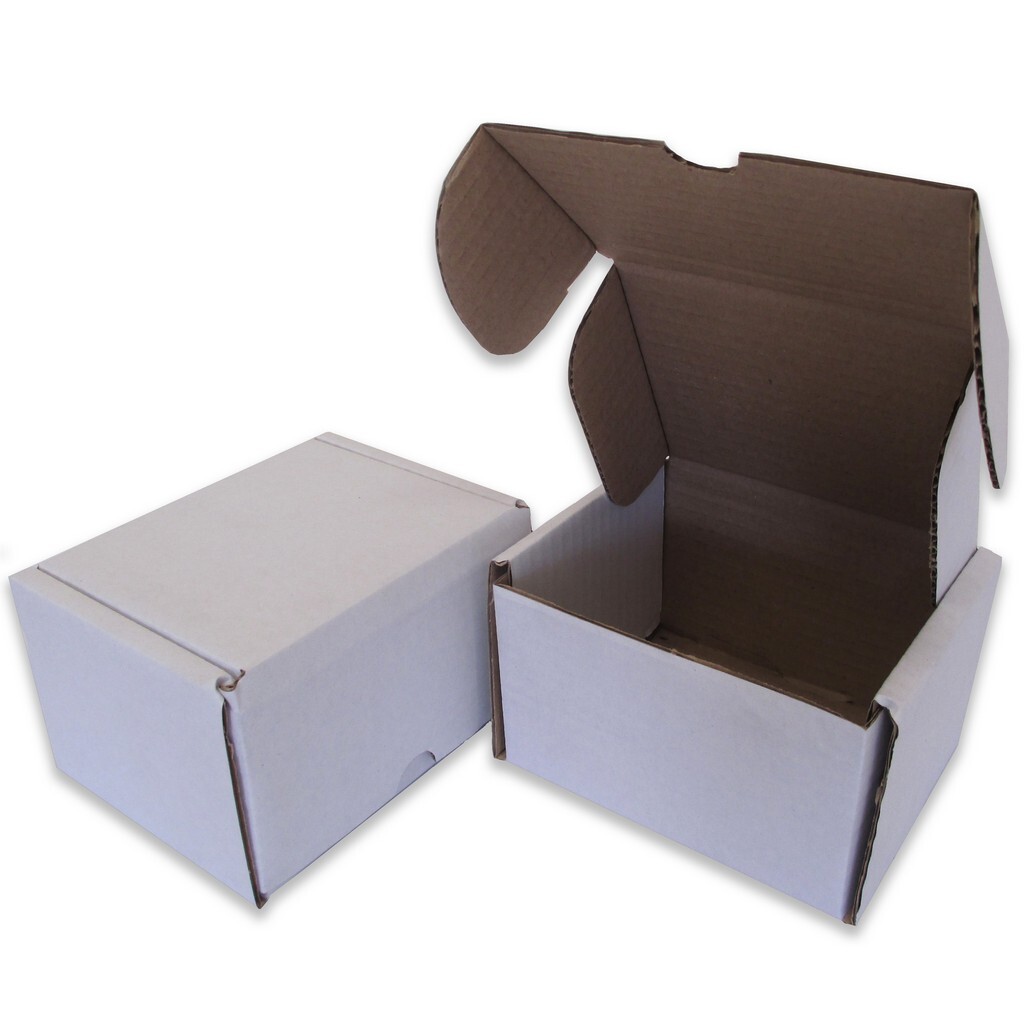WHITE SHIPPING CARDBOARD BOXES POSTAL MAILING GIFT PACKET SMALL PARCEL ...