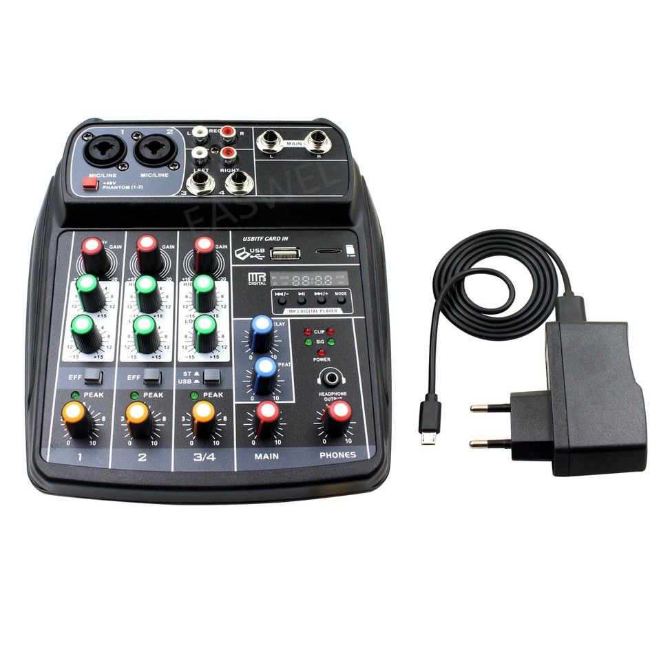 Professional 4 Channel USB bluetooth Mini Live Studio Audio Mixer ...