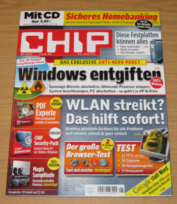 CHIP Magazin 08 2007, mit CD, guter Zustand Windows entgiften | eBay.de