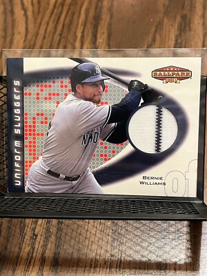 BERNIE WILLIAMS 2002 UD BALLPARK IDOLS UNIFORM SLUGGERS WORN JERSEY ...