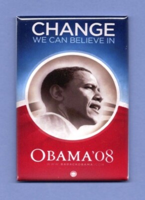 BARACK OBAMA CAMPAIGN POSTER *2X3 FRIDGE MAGNET* 2008 PRESIDENTIAL ...