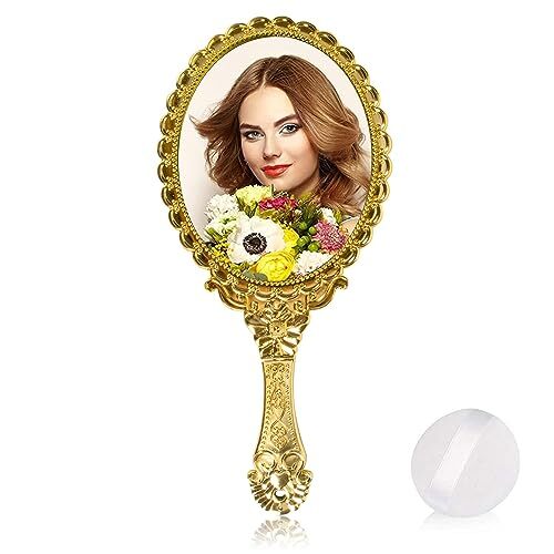 Handheld Mirror with Handle, Makeup Compact Hand Mirrors for Women ...