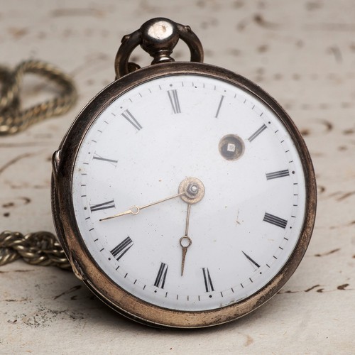 VERGE FUSEE Antique Silver Pocket Watch w/ Chain - functions | eBay UK