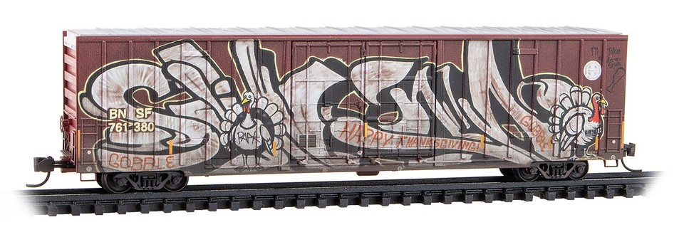 BNSF Burlington Northern Santa Fe 60' Rib Side High Cube Boxcar MTL 123 ...