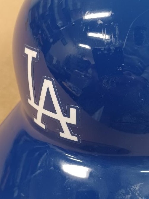 FRANKIE MONTAS #44 MLB Team Issued 2016 DODGERS BLUE BATTING HELMET ...