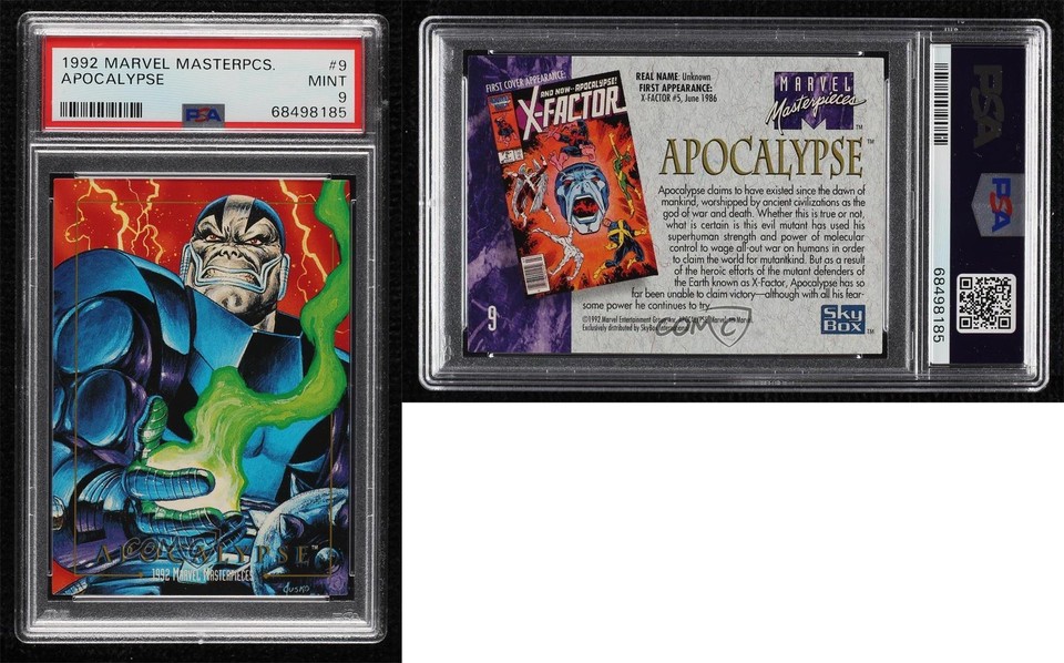 1992 SkyBox Marvel Masterpieces Apocalypse #9 PSA 9 MINT 07wt | eBay