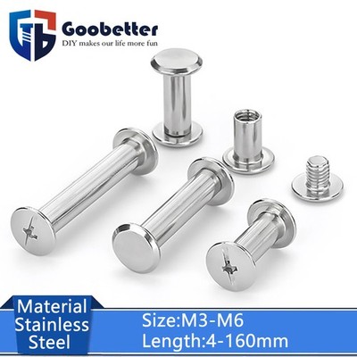 M3-M6 Chicago Screws A2 Stainless Steel Belt Bolt Craft Stud Bind Rivet ...
