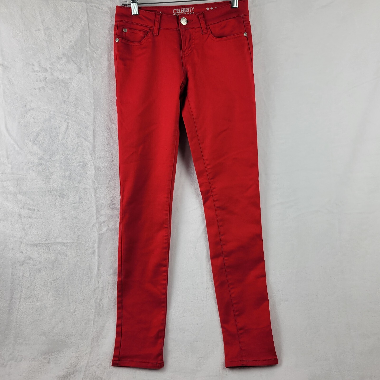 Celebrity Pink Jeans- Red Low Rise Skinny Stretch Je… - Gem