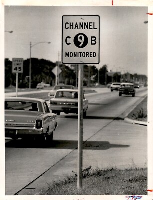 LG92 1969 Orig Photo CHANNEL C9B SIGN "CB RADIO COALITION AGAINST DRUNK ...