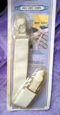 SNUG Sheet Straps Set of Four 4 White Straps Adjusts TO KEEP BEDDING ...