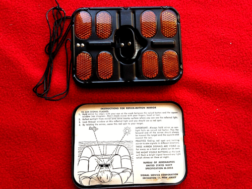 SURVIVAL ITEM! 1950'S M-580A Reflex Button Life Raft Survival mirror ...