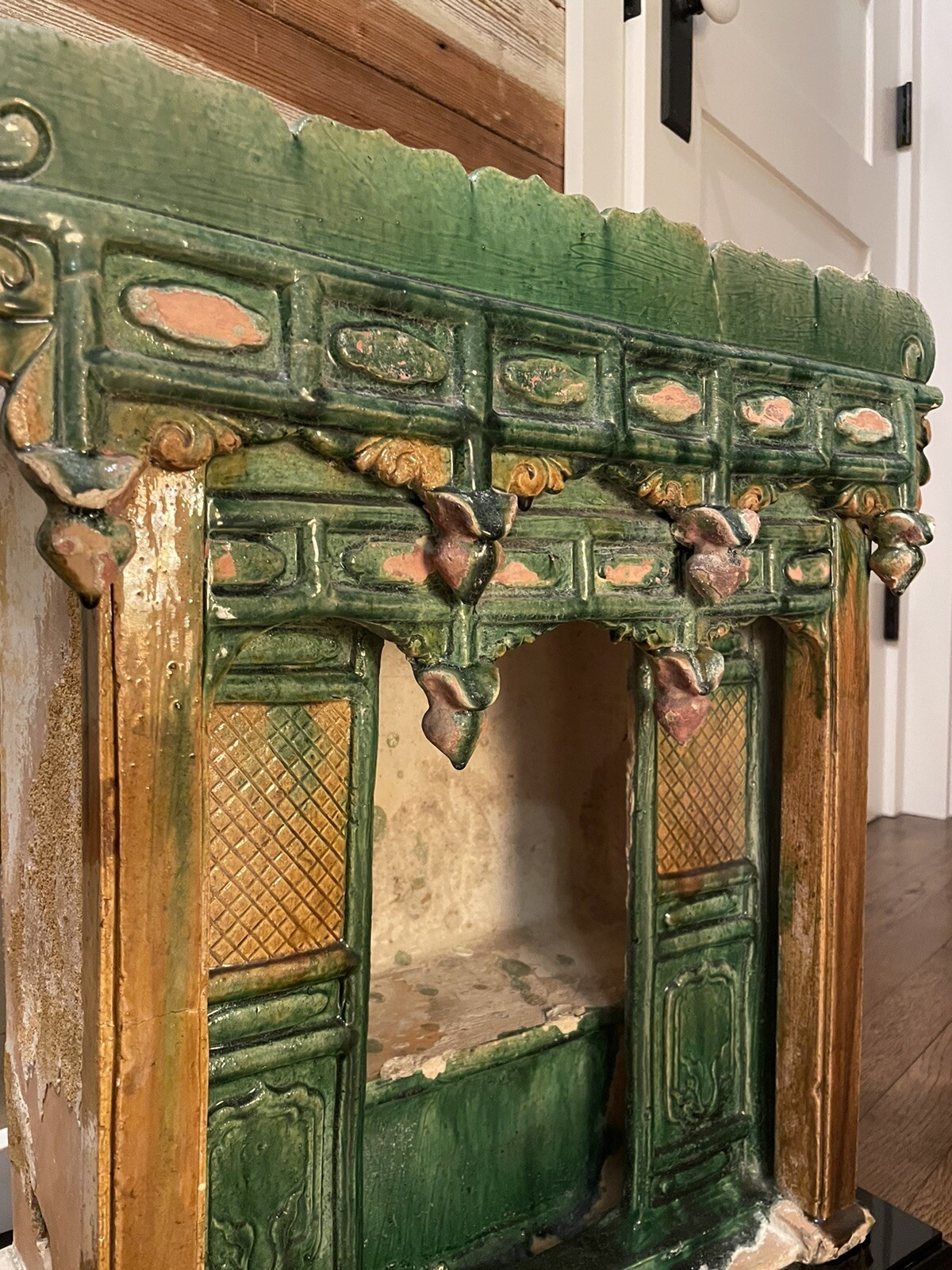 Antique Chinese Wedding Bed Glazed Roof Tile, Ming Dynasty circa 1600s ...