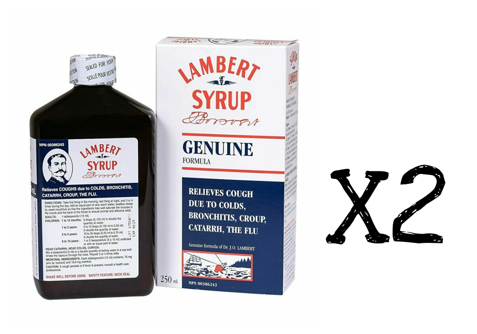 Lambert Cough Syrup Genuine Formula Large Size 150ml x2 bottles Canada ...